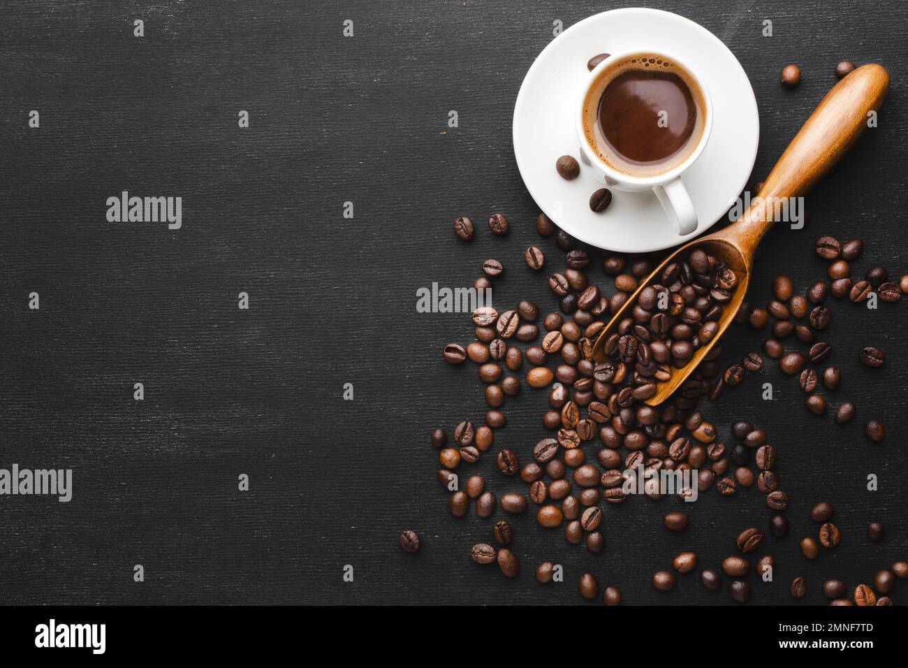 top view coffee with beans table. Resolution and high quality beautiful ...