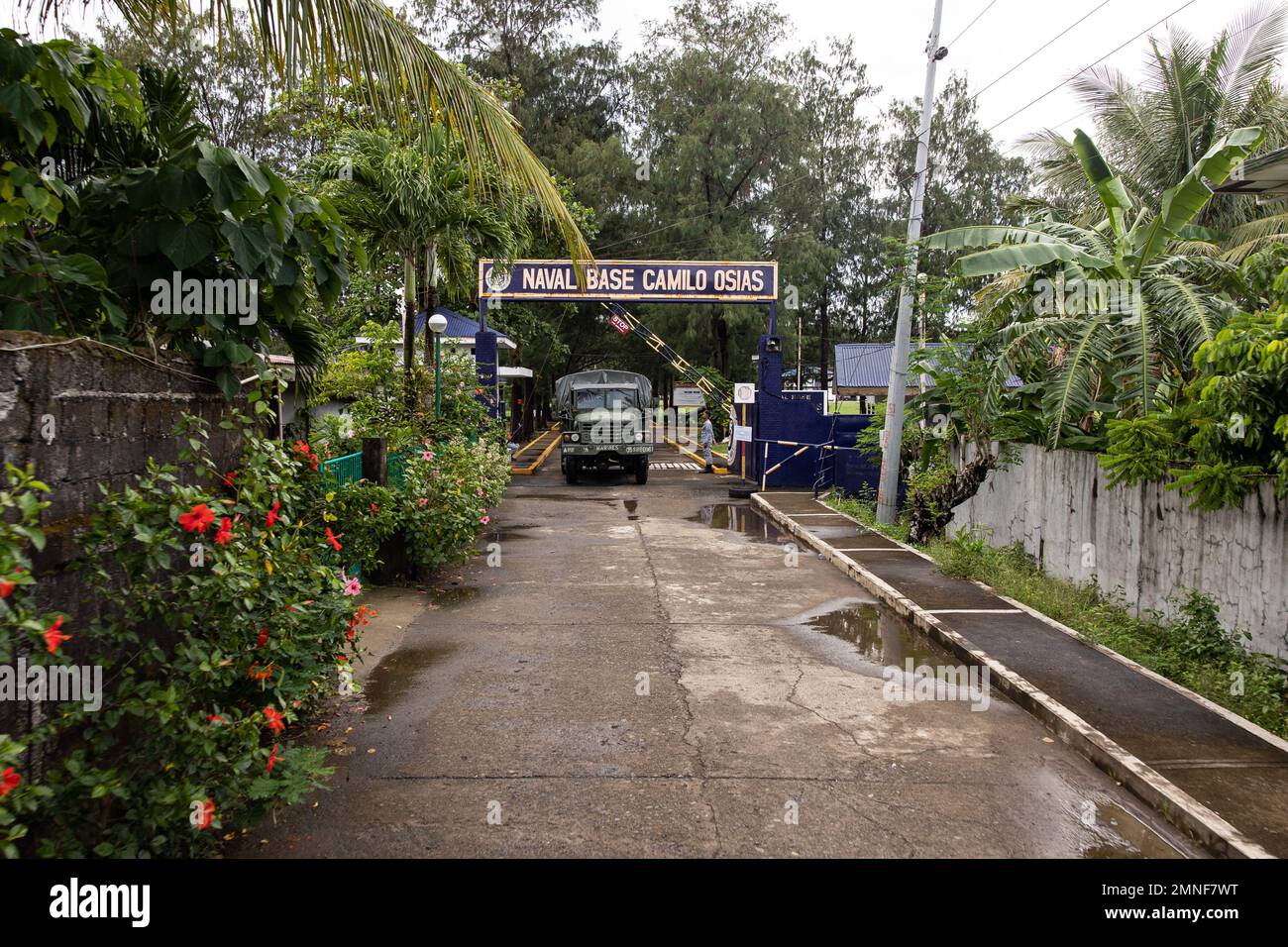 A Philippine Marine Corps vehicle transporting U.S. Marines with ...