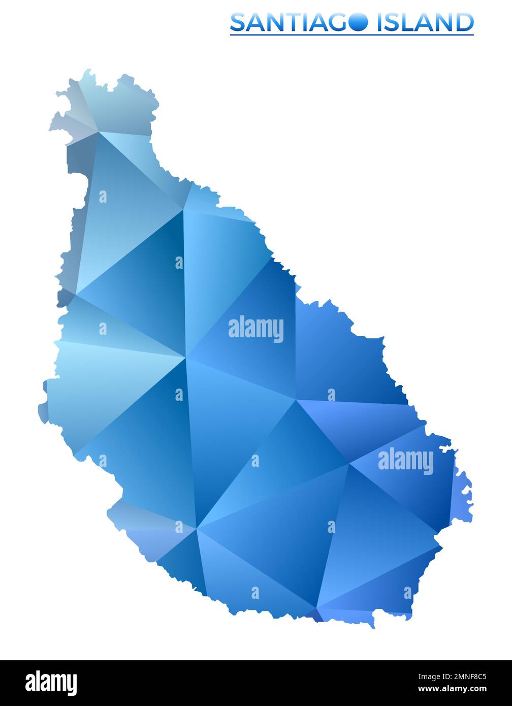 Vector polygonal Santiago Island map. Vibrant geometric island in low ...
