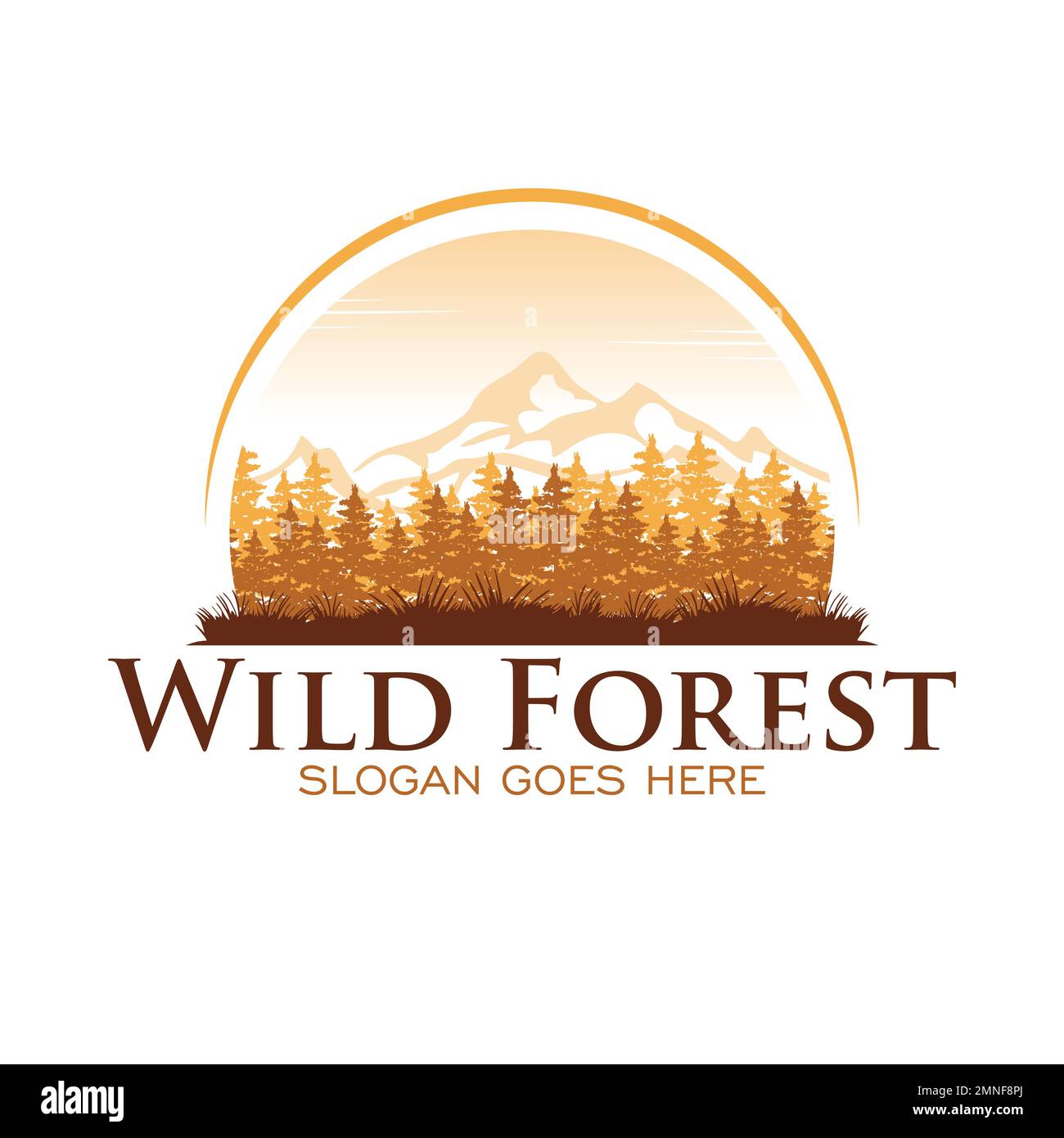 Tree outdoor travel green silhouette forest badge. Natural logo badge ...