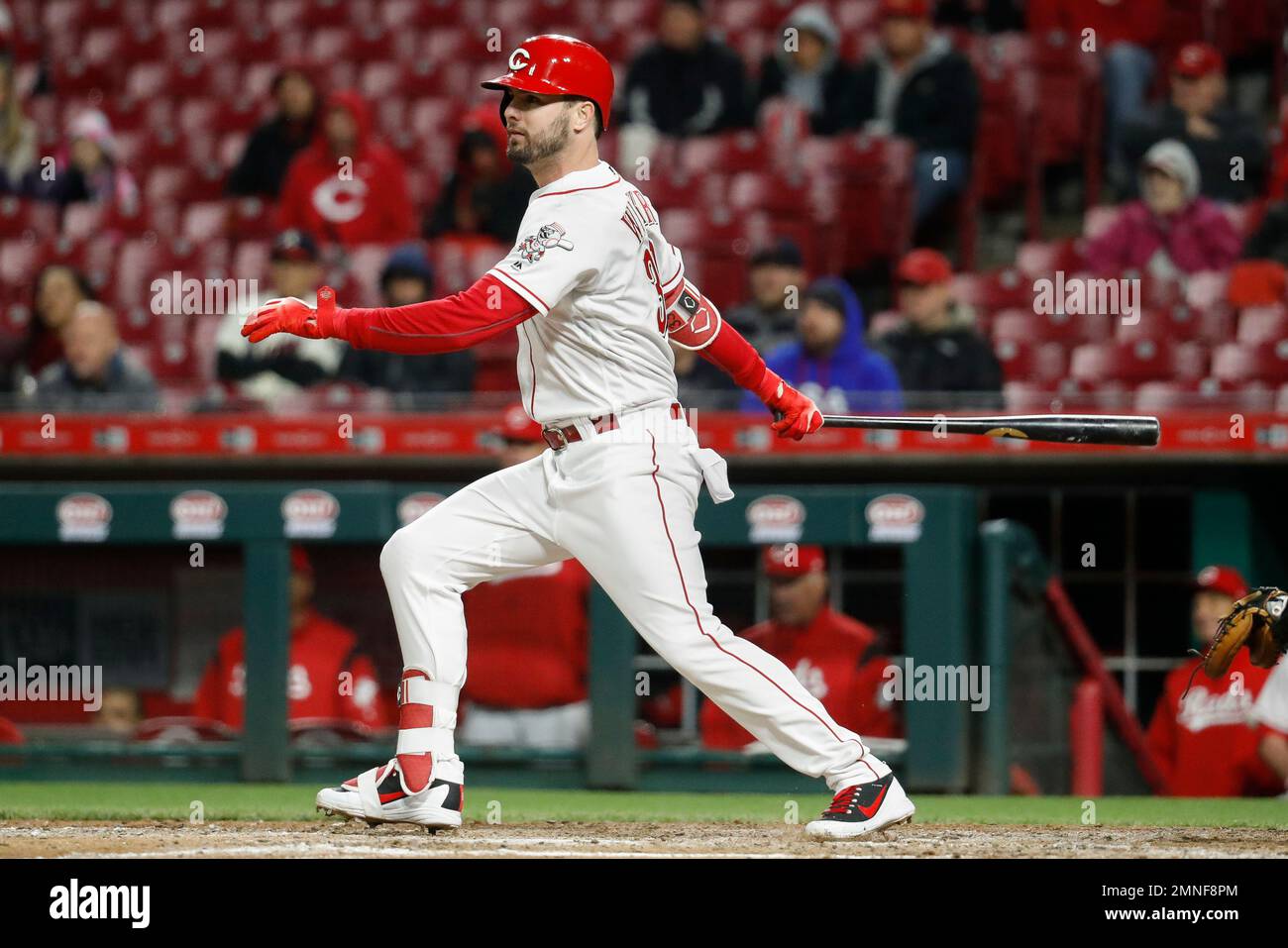 Cincinnati Reds' Jesse Winker hits a go-ahead RBI single off Atlanta ...