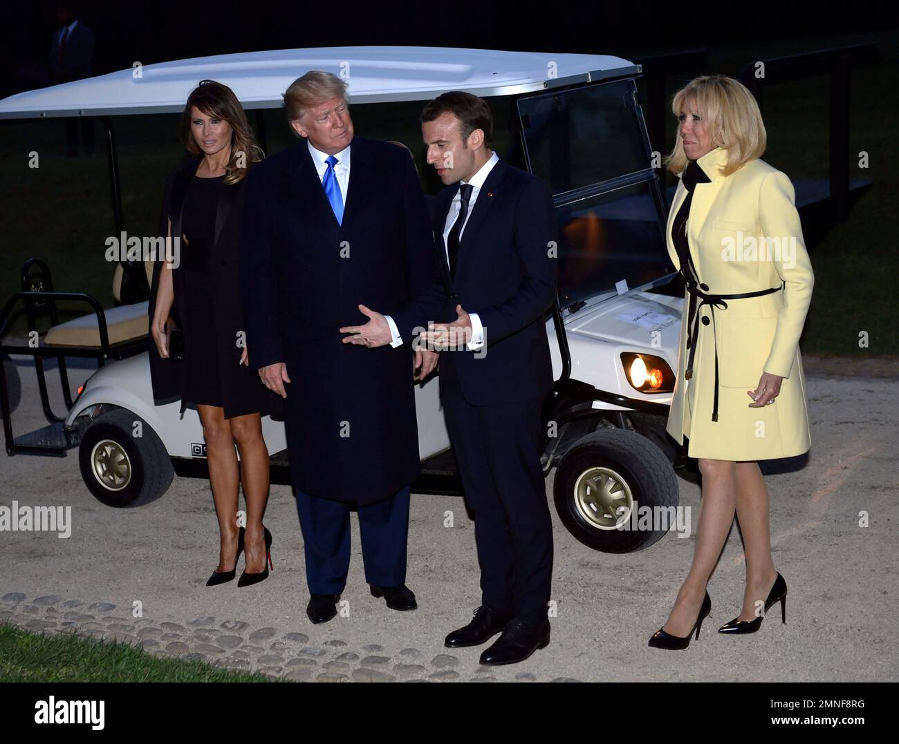 President Donald Trump, second from left, first lady Melania Trump ...