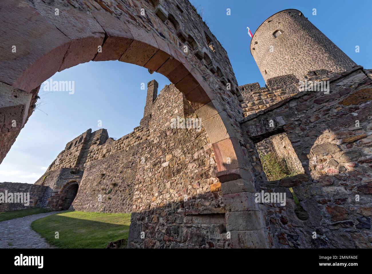 Middle gate with gatehouse of the outer castle, castle gate at the back ...