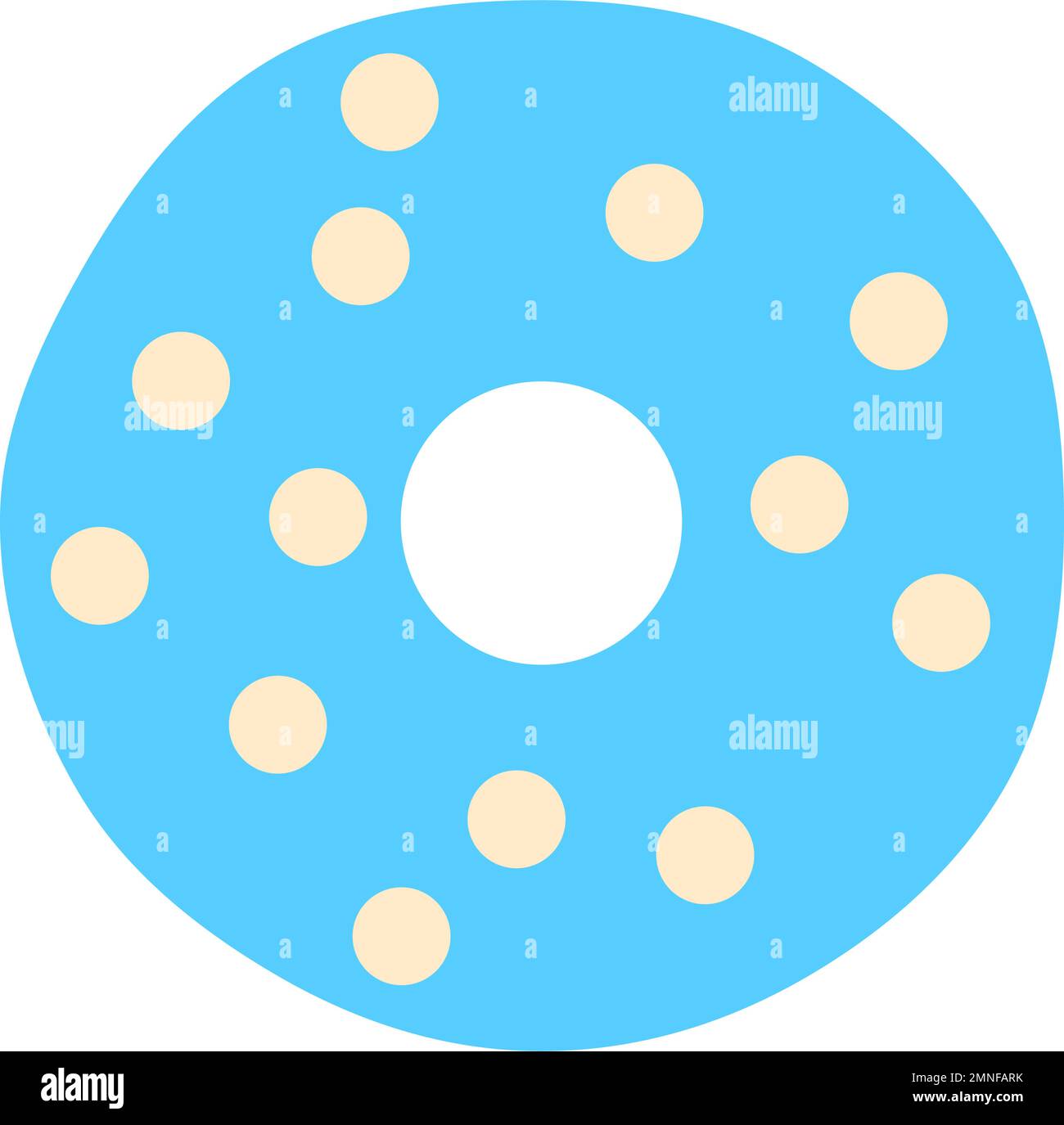 Flat blue donut decorated with circle sprinkles Stock Vector Image ...