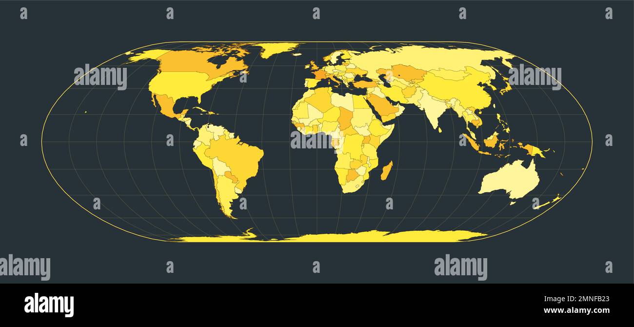 World Map. Nell-Hammer projection. Futuristic world illustration for ...