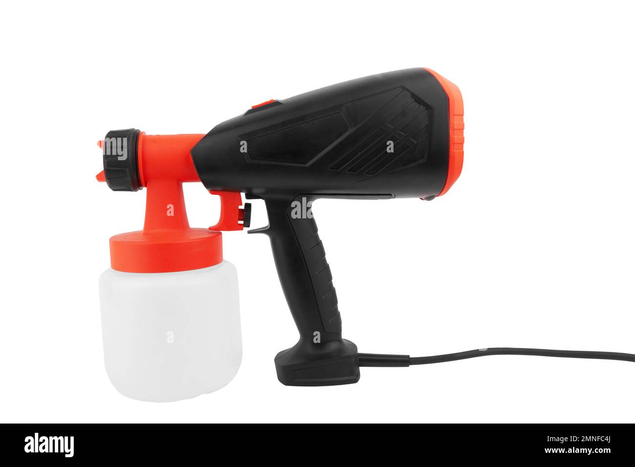 Electric spray gun isolated on white background Stock Photo - Alamy