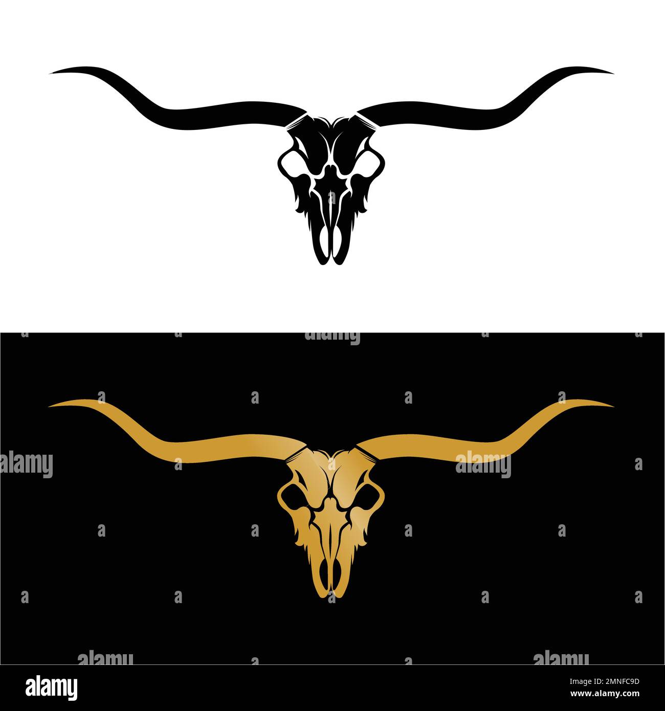 Black white texas longhorn Stock Vector Images - Alamy