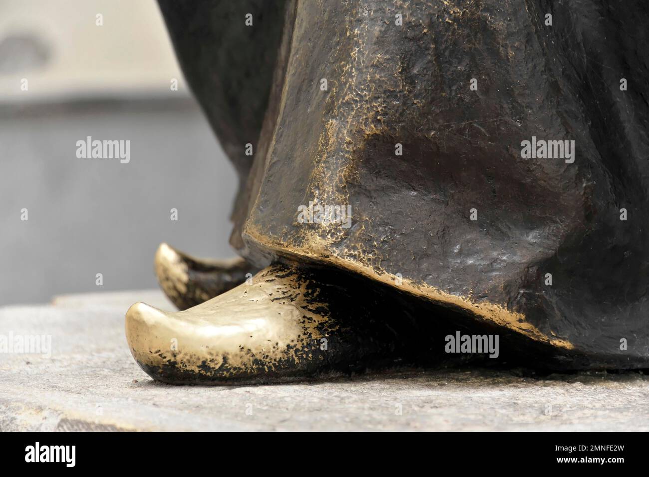 Detail foot, bronze monument, monument of Adam Riese, Cordoba ...
