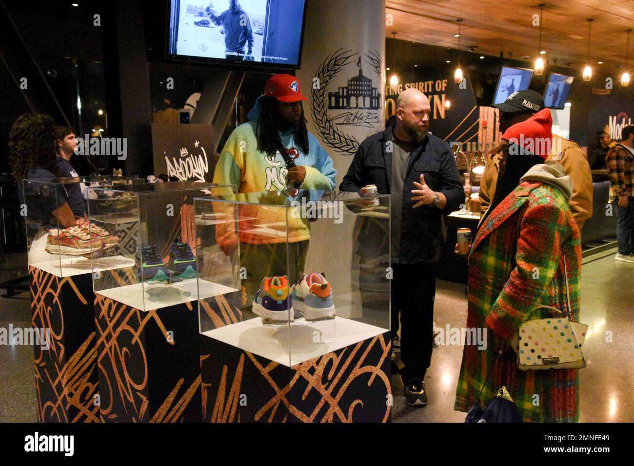 New York, USA. 30th Jan, 2023. Artist Daniel Gamache (Mache) interacts ...