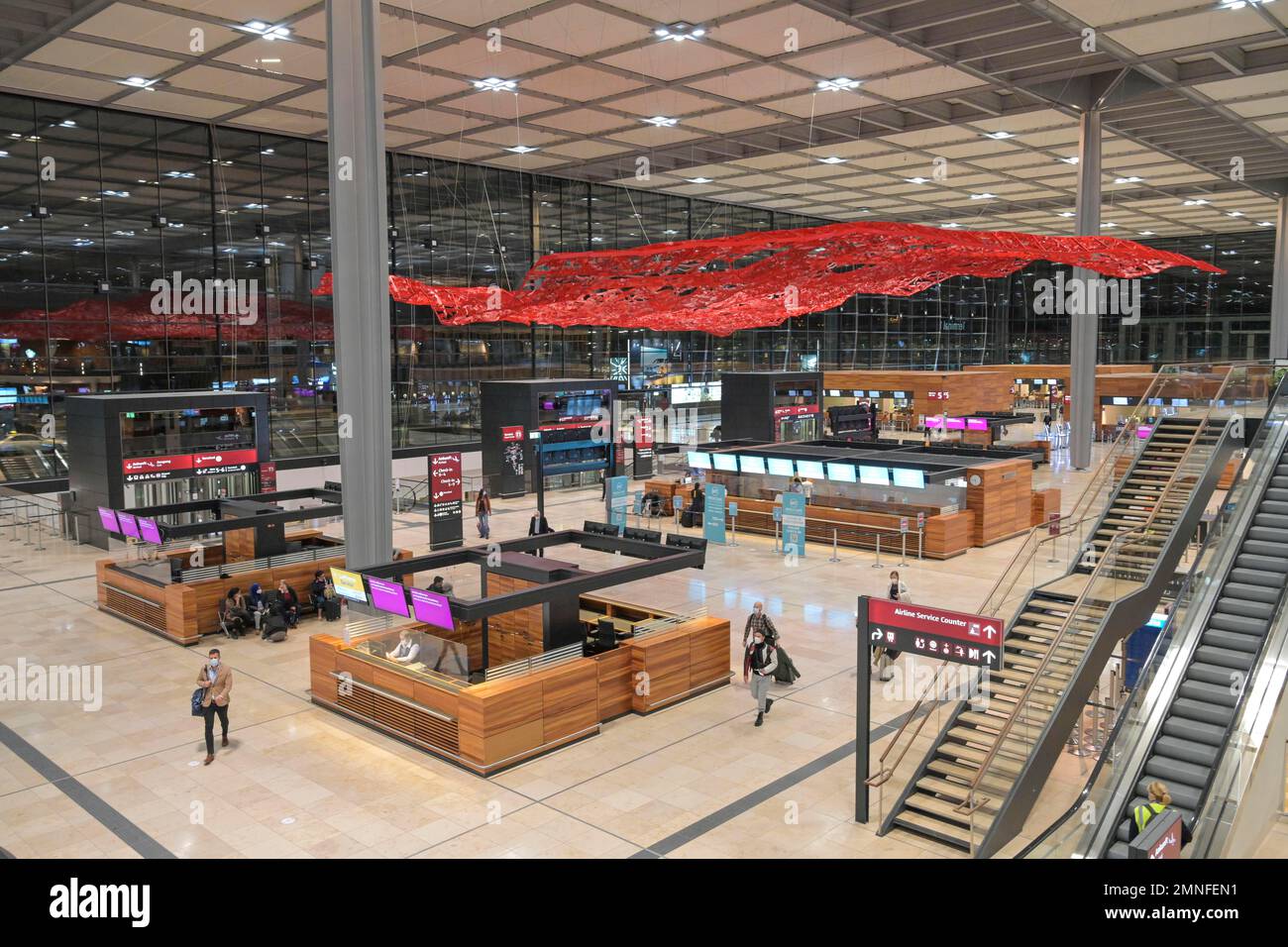 Main hall, check-in, BER Airport, Brandenburg, Germany Stock Photo - Alamy