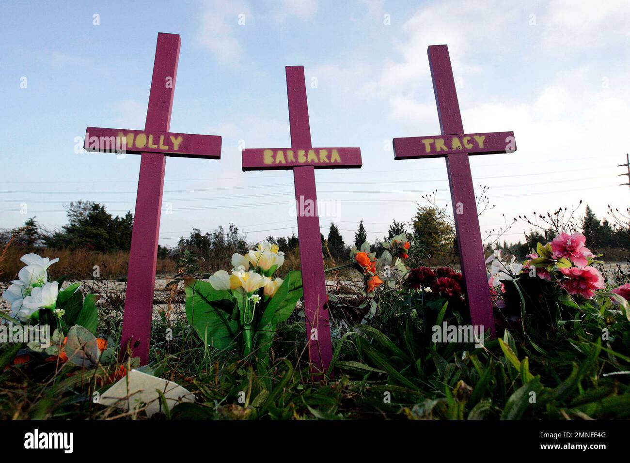 FILE - In this Nov. 14, 2007, file photograph, three crosses stand ...