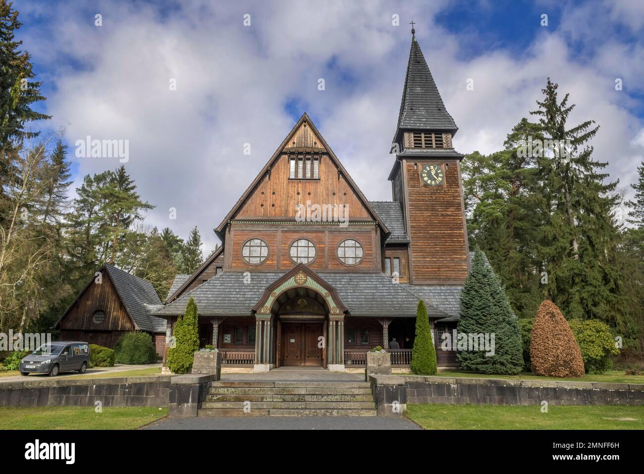 Stave Church, Chapel, Southwest Churchyard, Bahnhofstrasse, Stahnsdorf ...