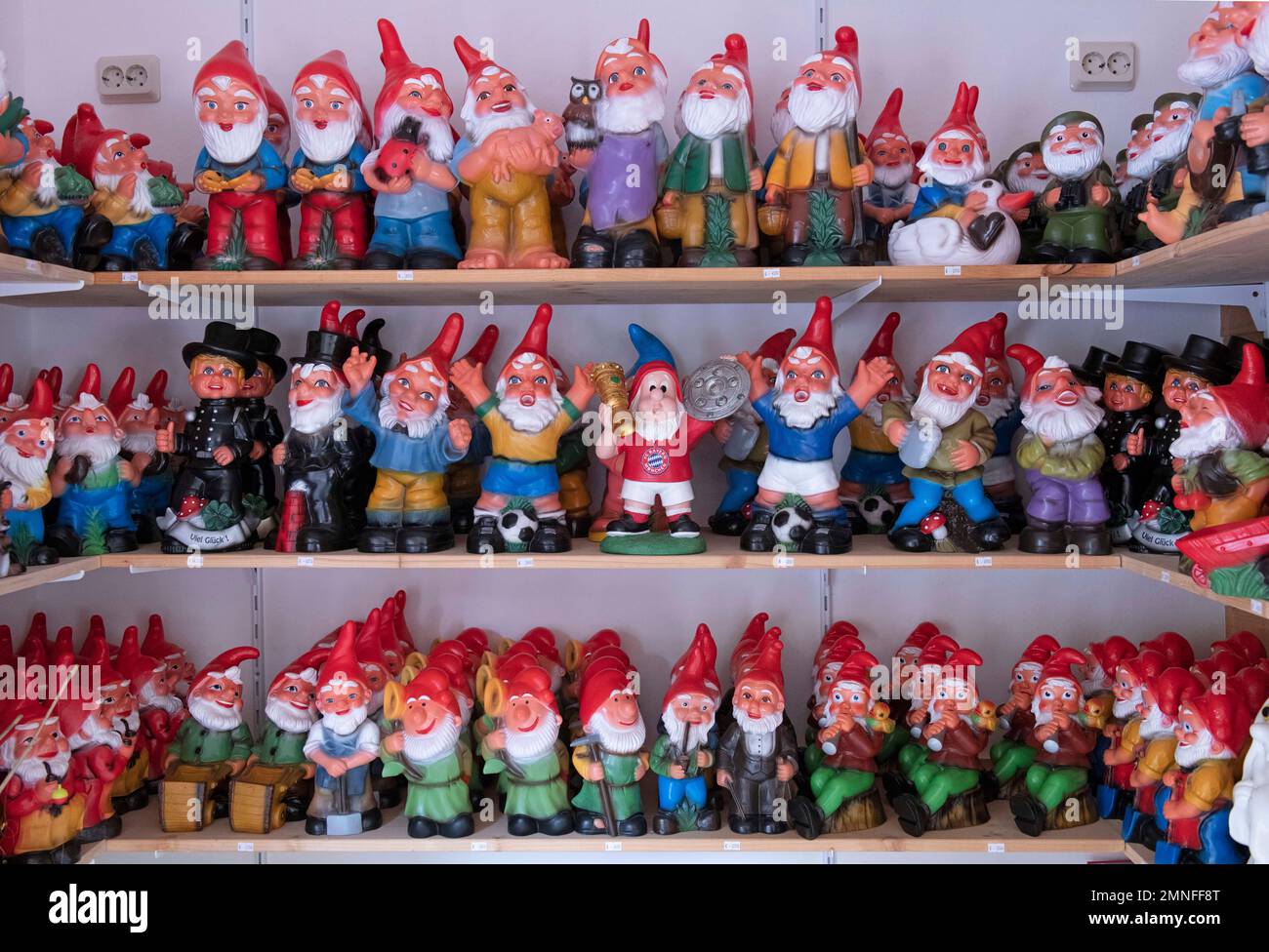 Dwarf figures stand in a showroom of Germany's Garden Gnom Park ...