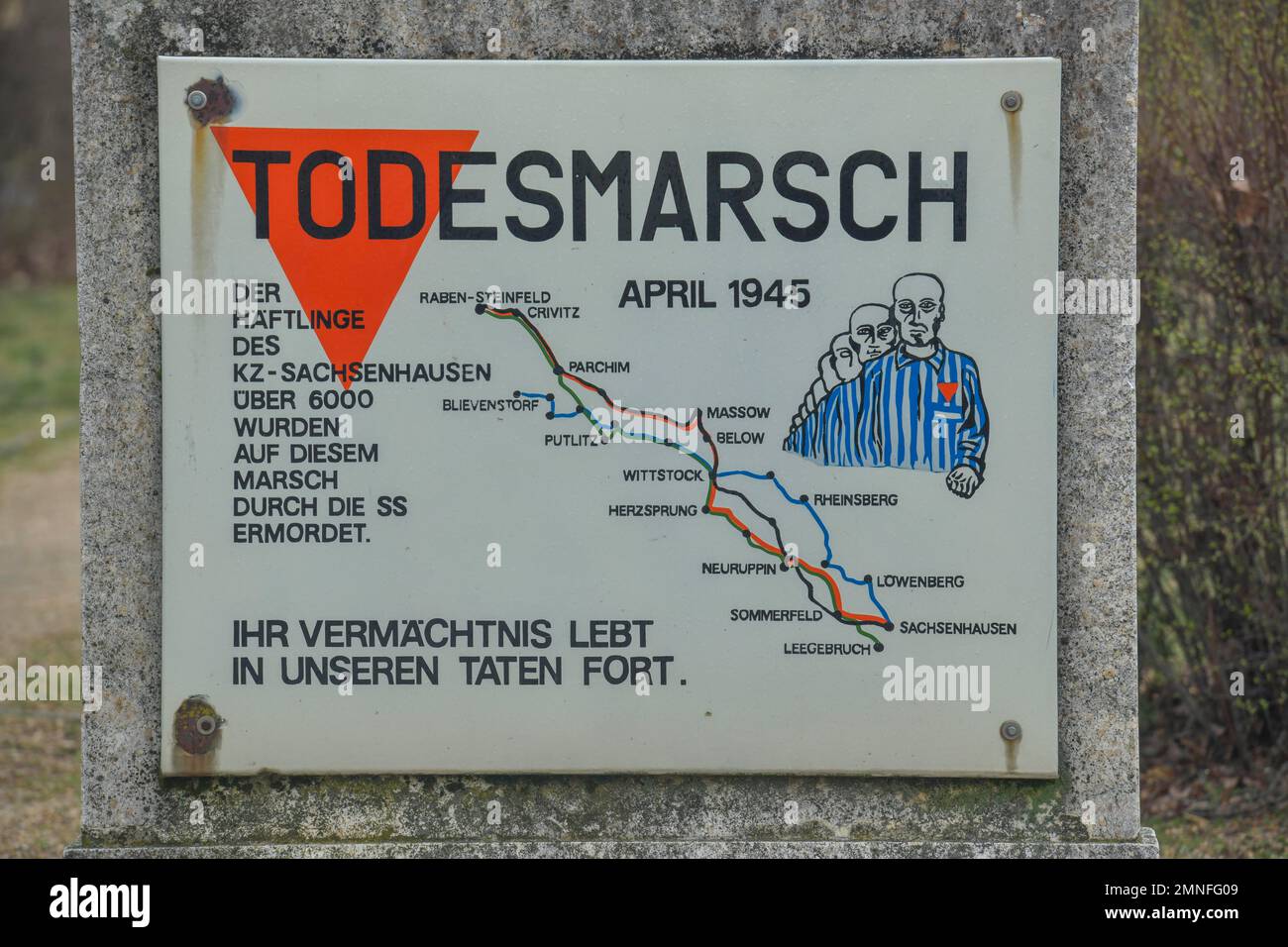 Memorial plaque Death March, Sachsenhausen Concentration Camp Memorial ...