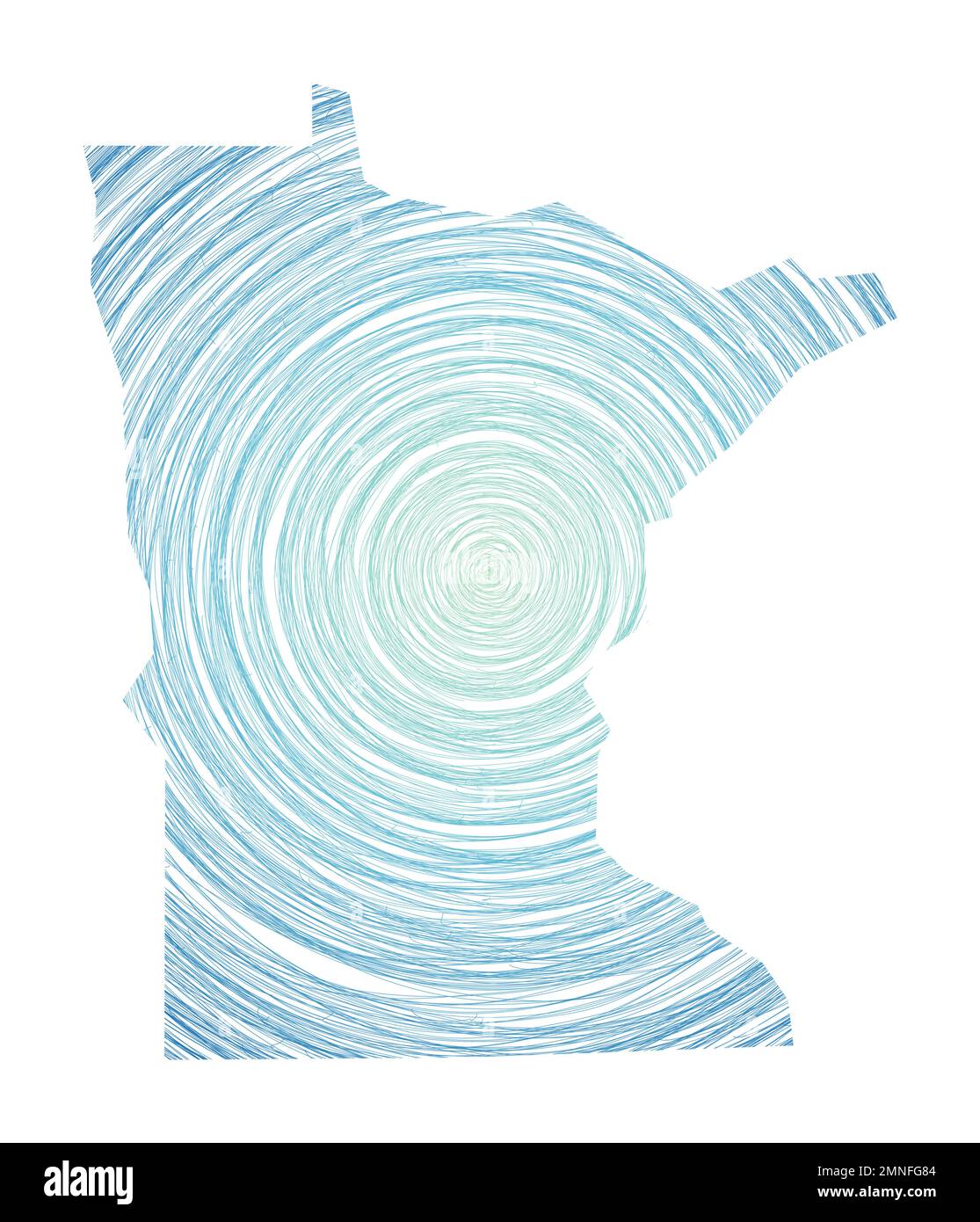 Minnesota map filled with concentric circles. Sketch style circles in ...