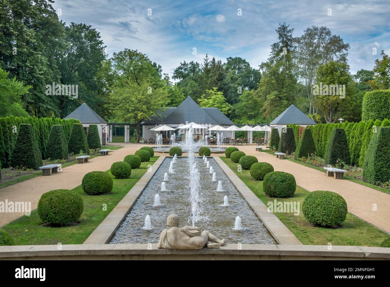 Fountain, East German Rose Garden, Forst, Brandenburg, Germany Stock ...