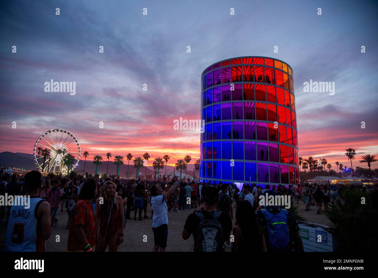 The sun sets over the Coachella Music & Arts Festival at the Empire ...