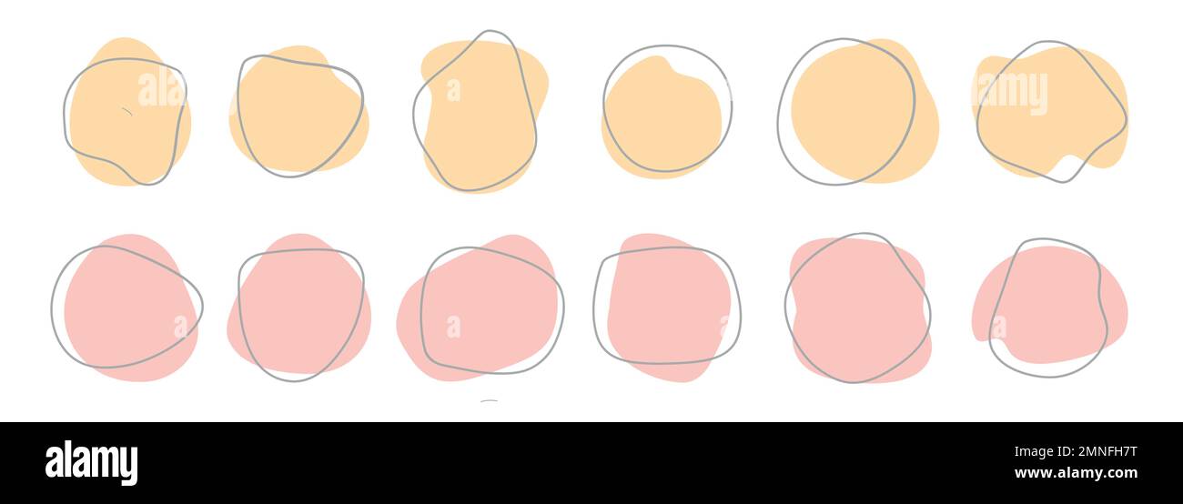 Abstract fluid shapes, organic elements set. Irregular liquid forms, blobs. Modern backgrounds ...