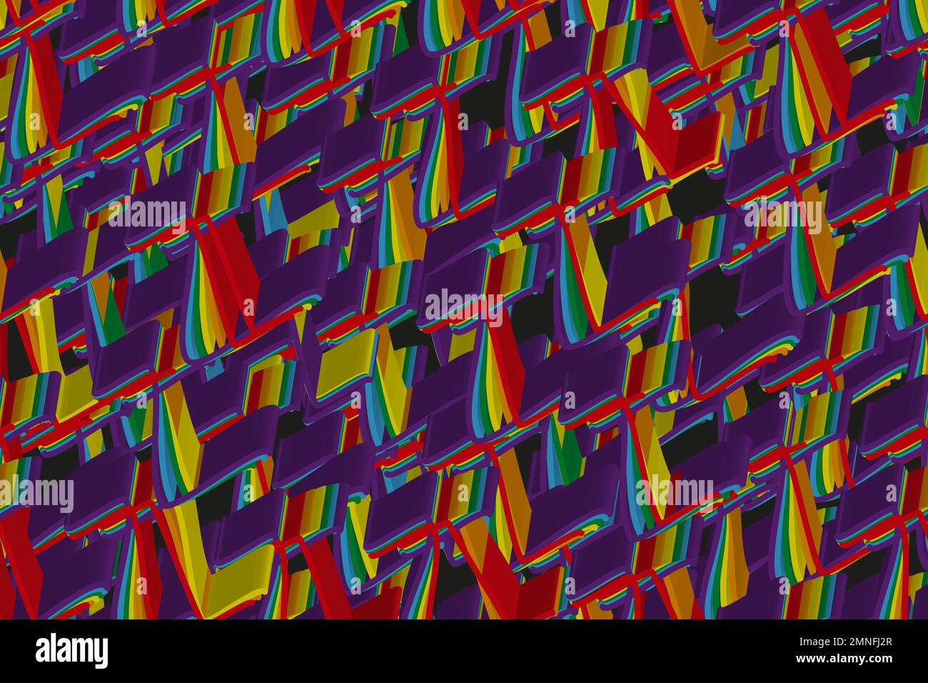 Rainbow Vector Isometric Background Seamless Pattern, 3D Illustration ...