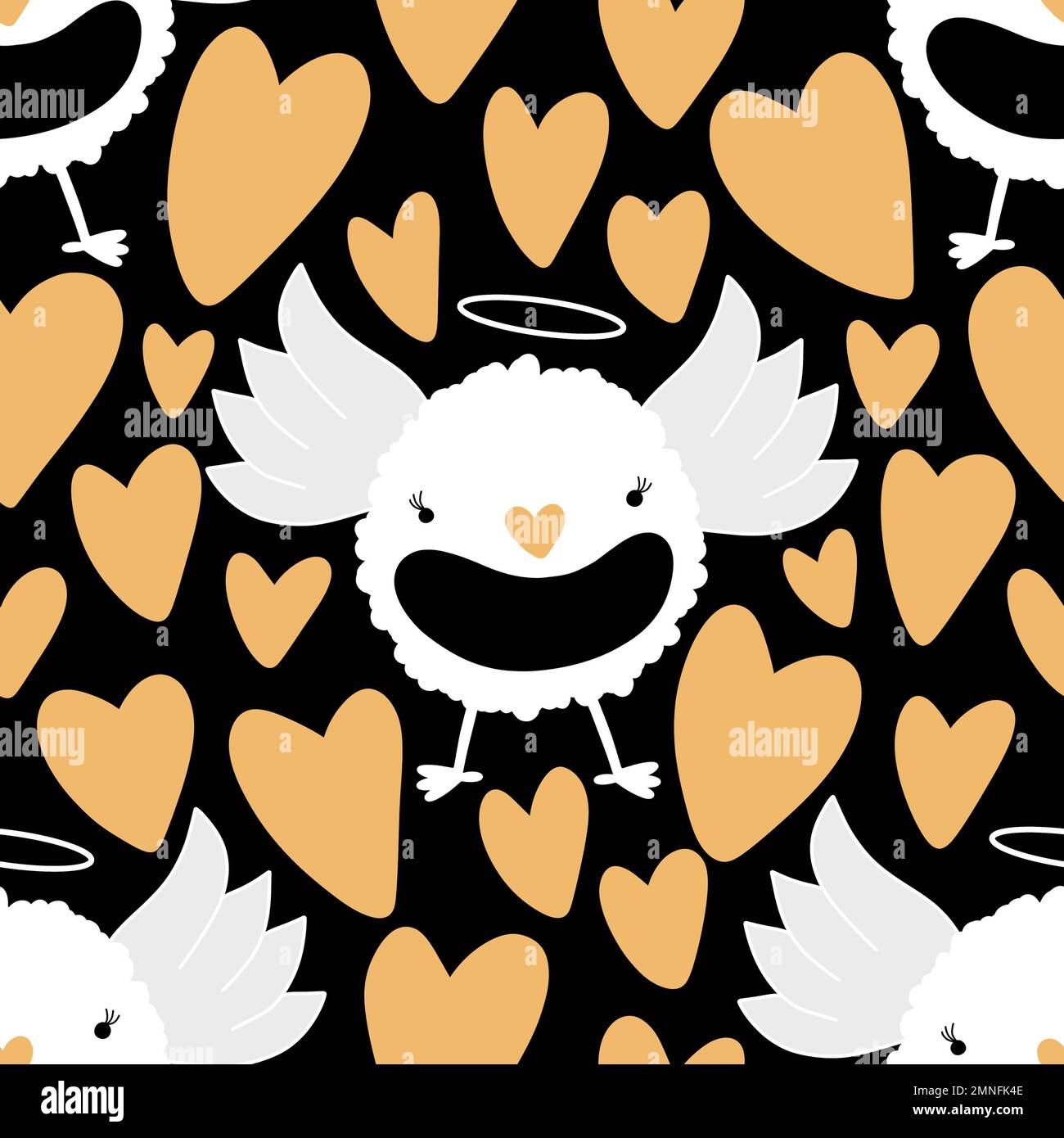 Halloween bats seamless angel and wings pattern for wrapping paper and ...