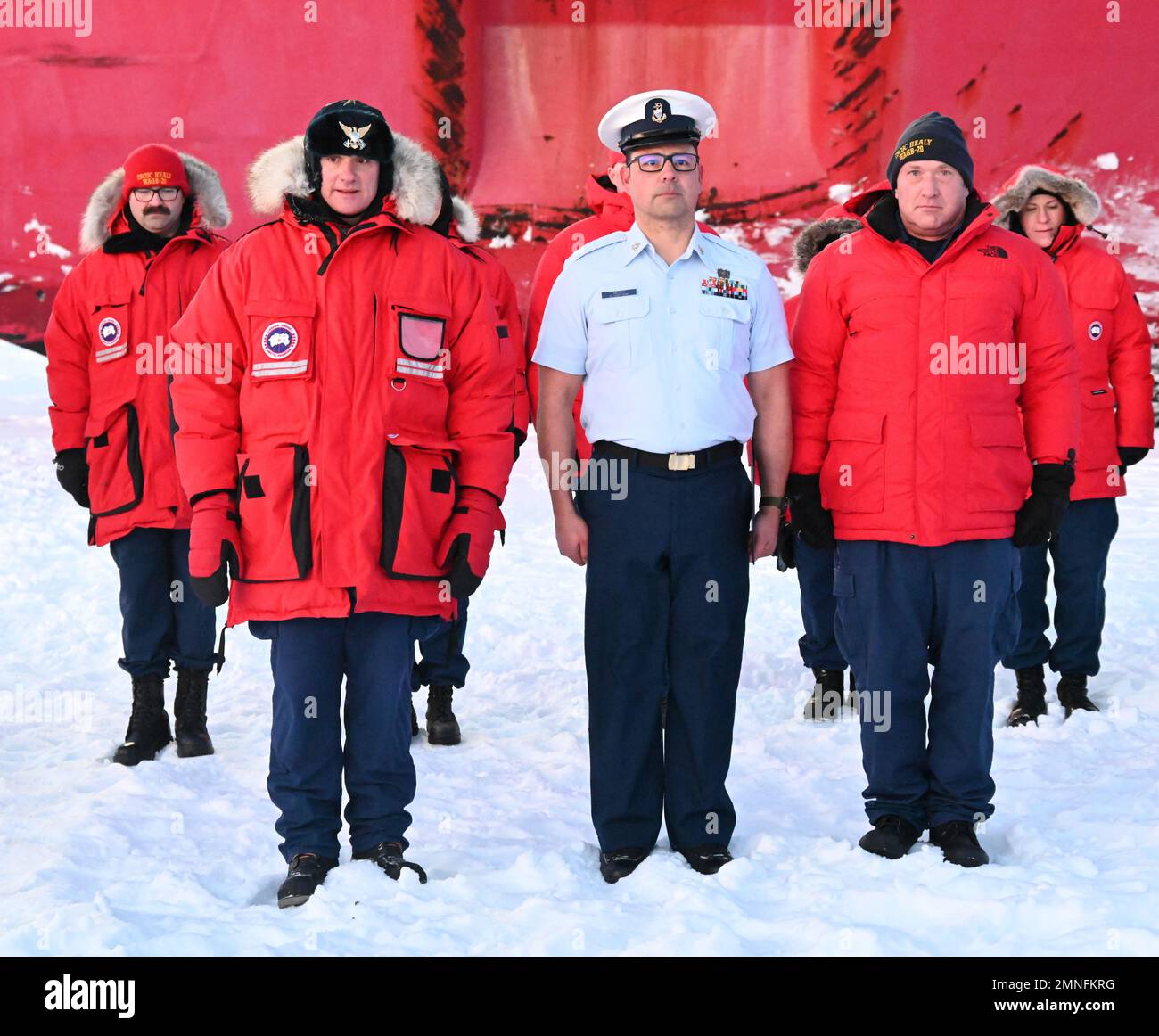 Crew from the USCGC Healy (WAGB 20) holds an advancement ceremony at ...