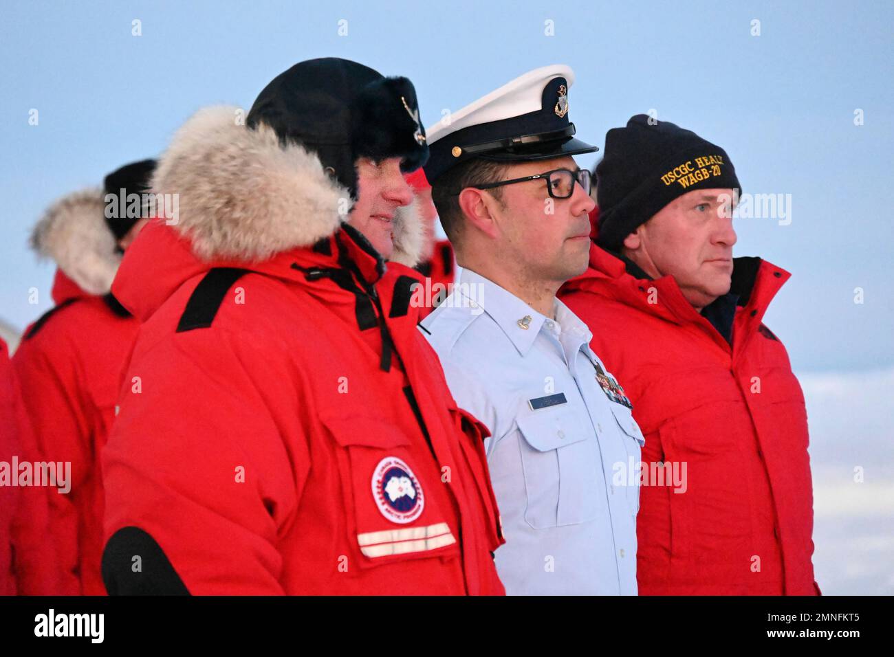 Crew from the USCGC Healy (WAGB 20) hold an advancement ceremony at the ...
