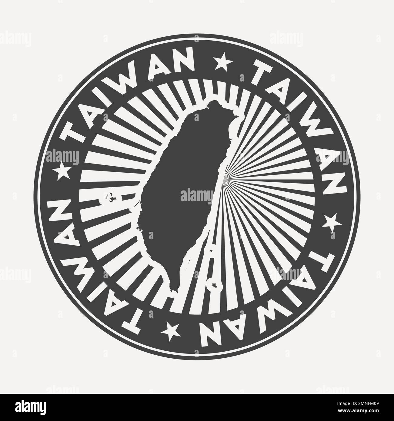 Taiwan round logo. Vintage travel badge with the circular name and map ...