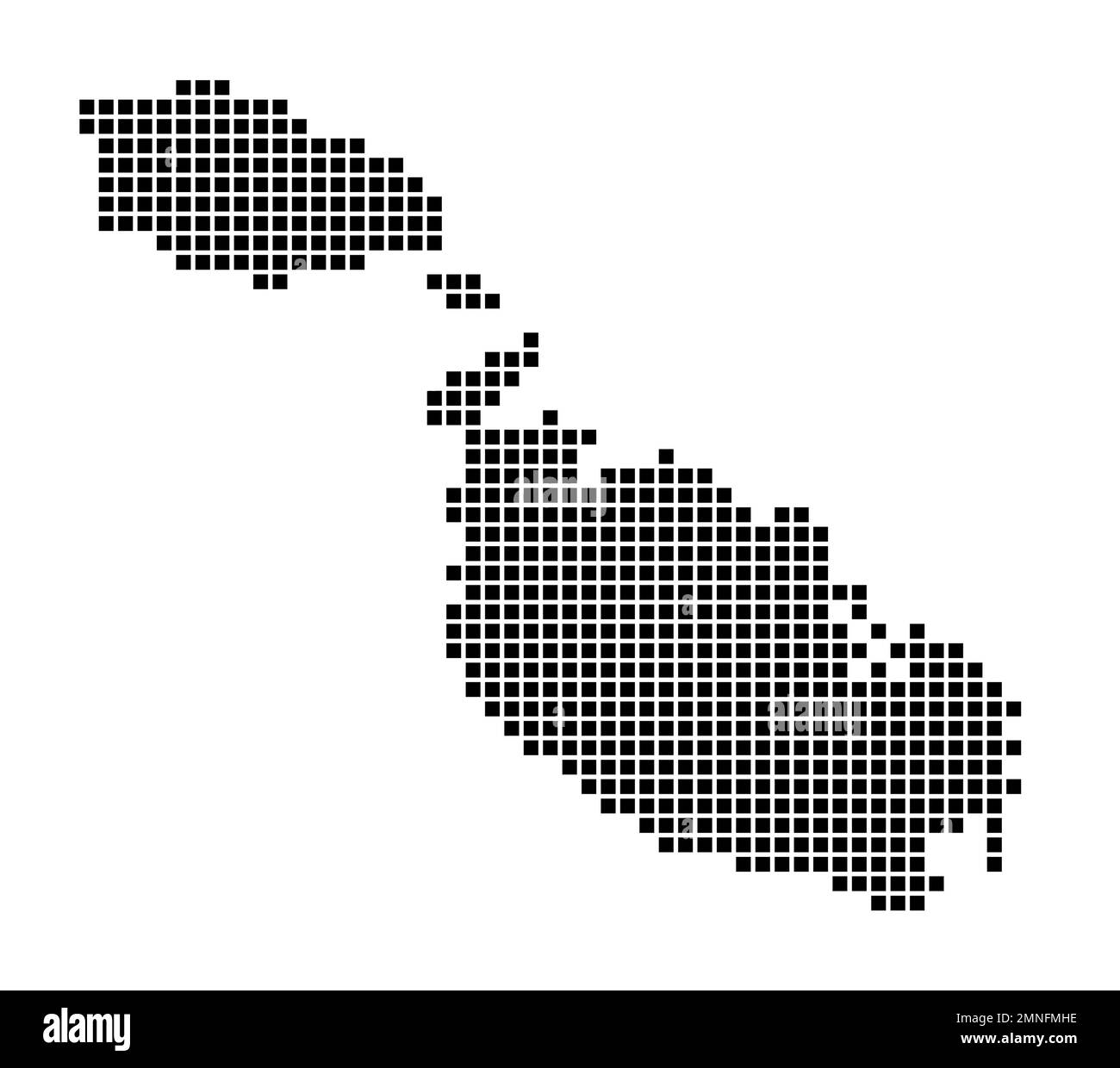 Malta map. Map of Malta in dotted style. Borders of the island filled ...