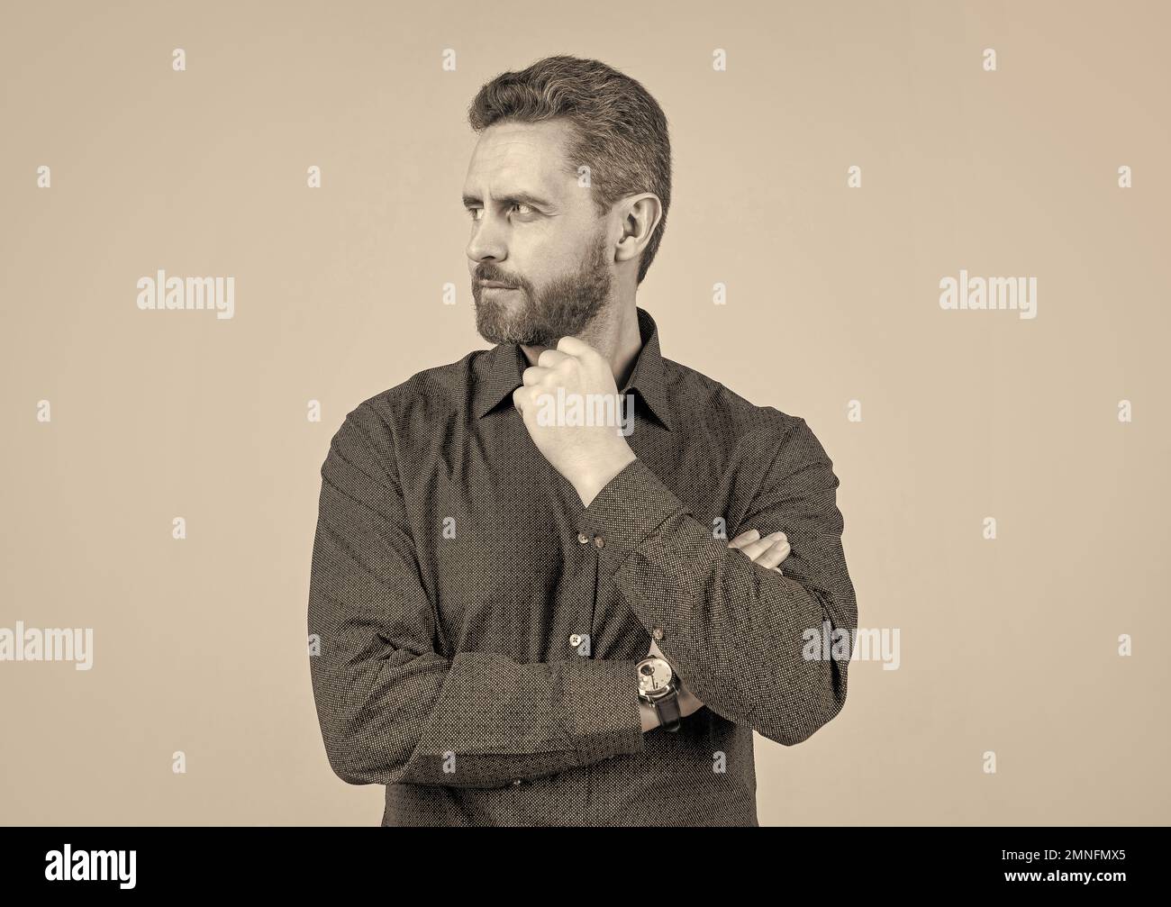 Barber approved beard grooming. Bearded man grey background. Visit your ...