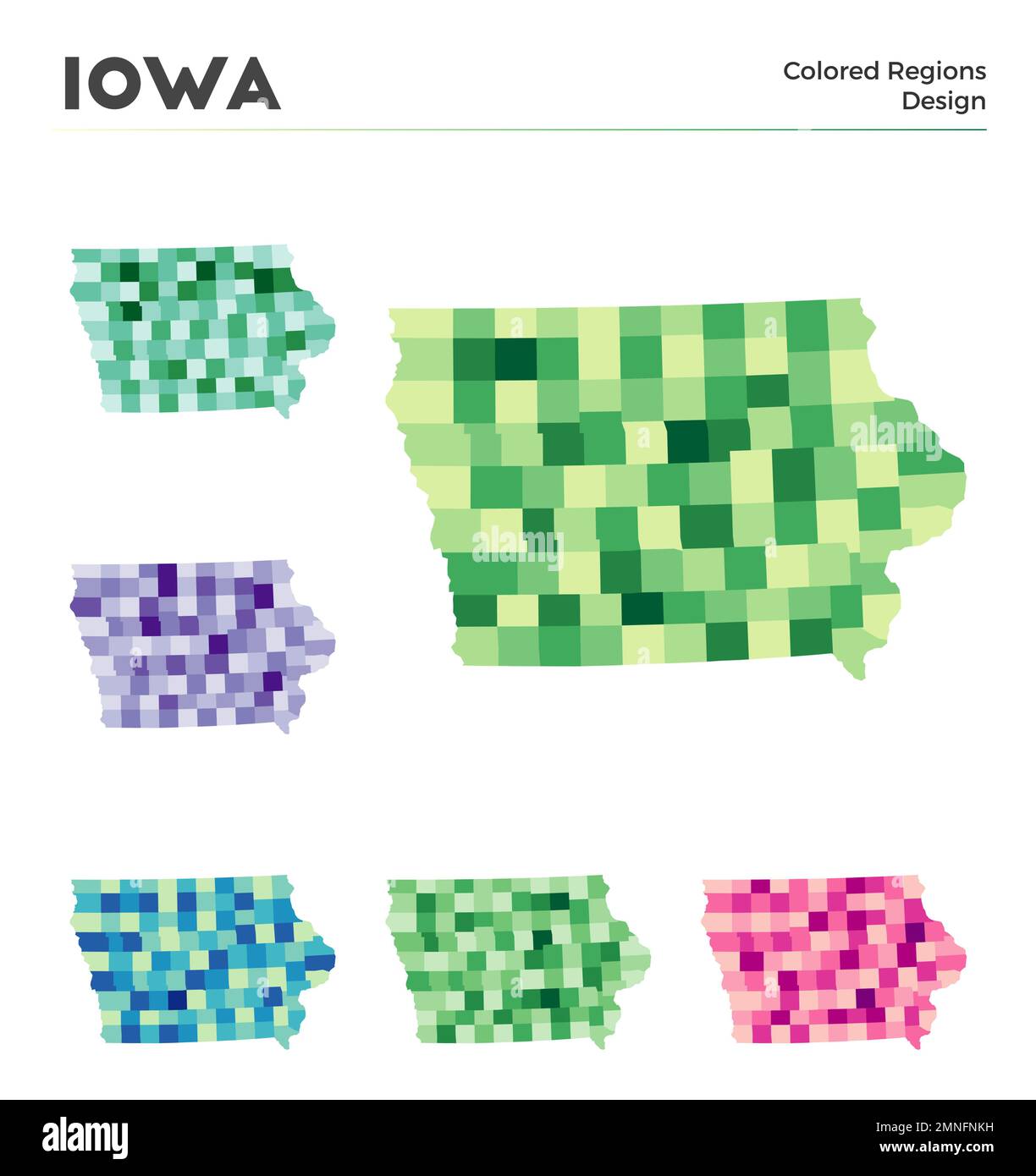 Iowa map collection. Borders of Iowa for your infographic. Colored US ...