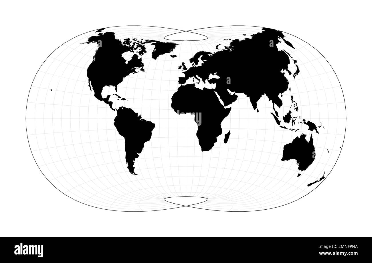 Abstract map of world. Laskowski tri-optimal projection. Plan world ...