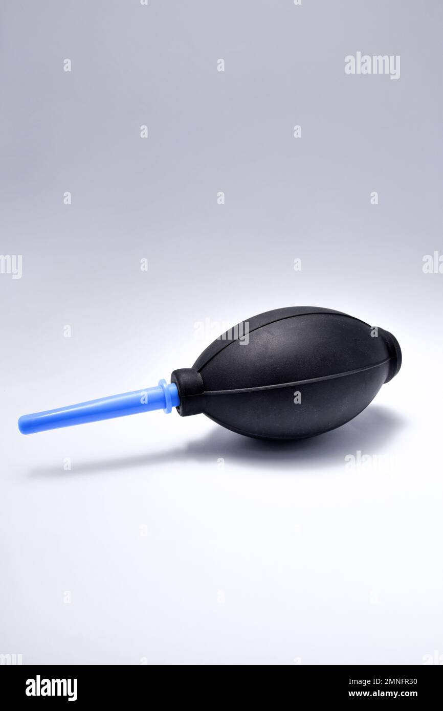 Hand Air Blower. Shot on a white background. Used to clean electronics ...