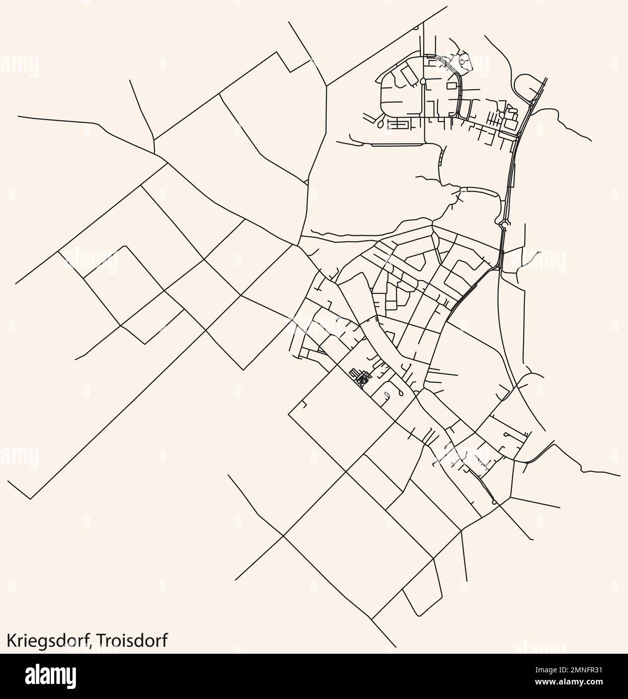Street roads map of the KRIEGSDORF DISTRICT, TROISDORF Stock Vector ...