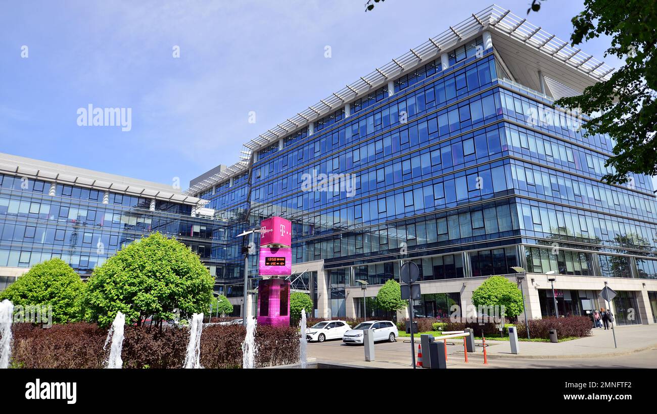 Warsaw, Poland. 19 May 2022. Sign T Mobile.. Company signboard T Mobile ...