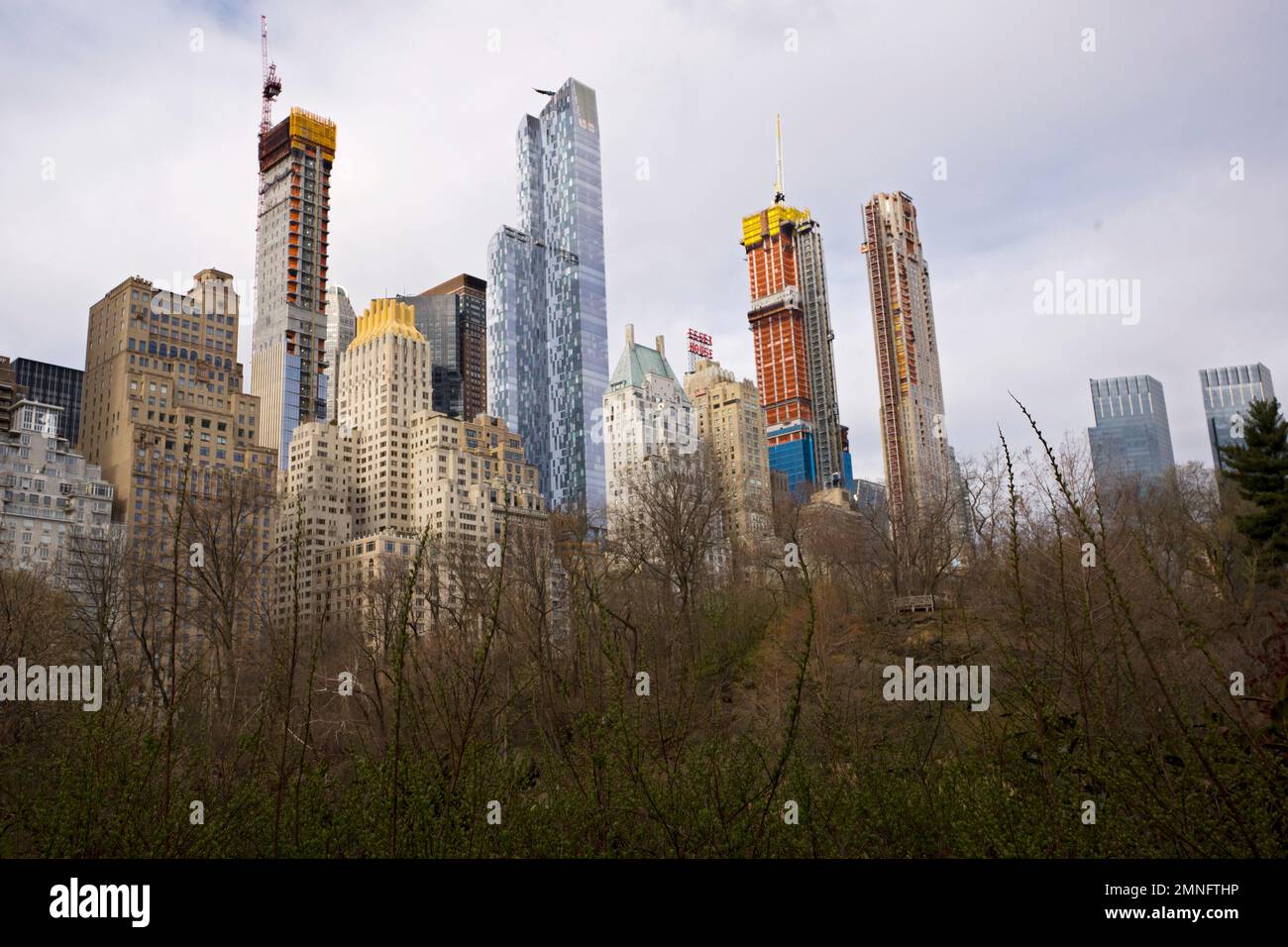 New apartment buildings are under construction overlooking Central Park ...