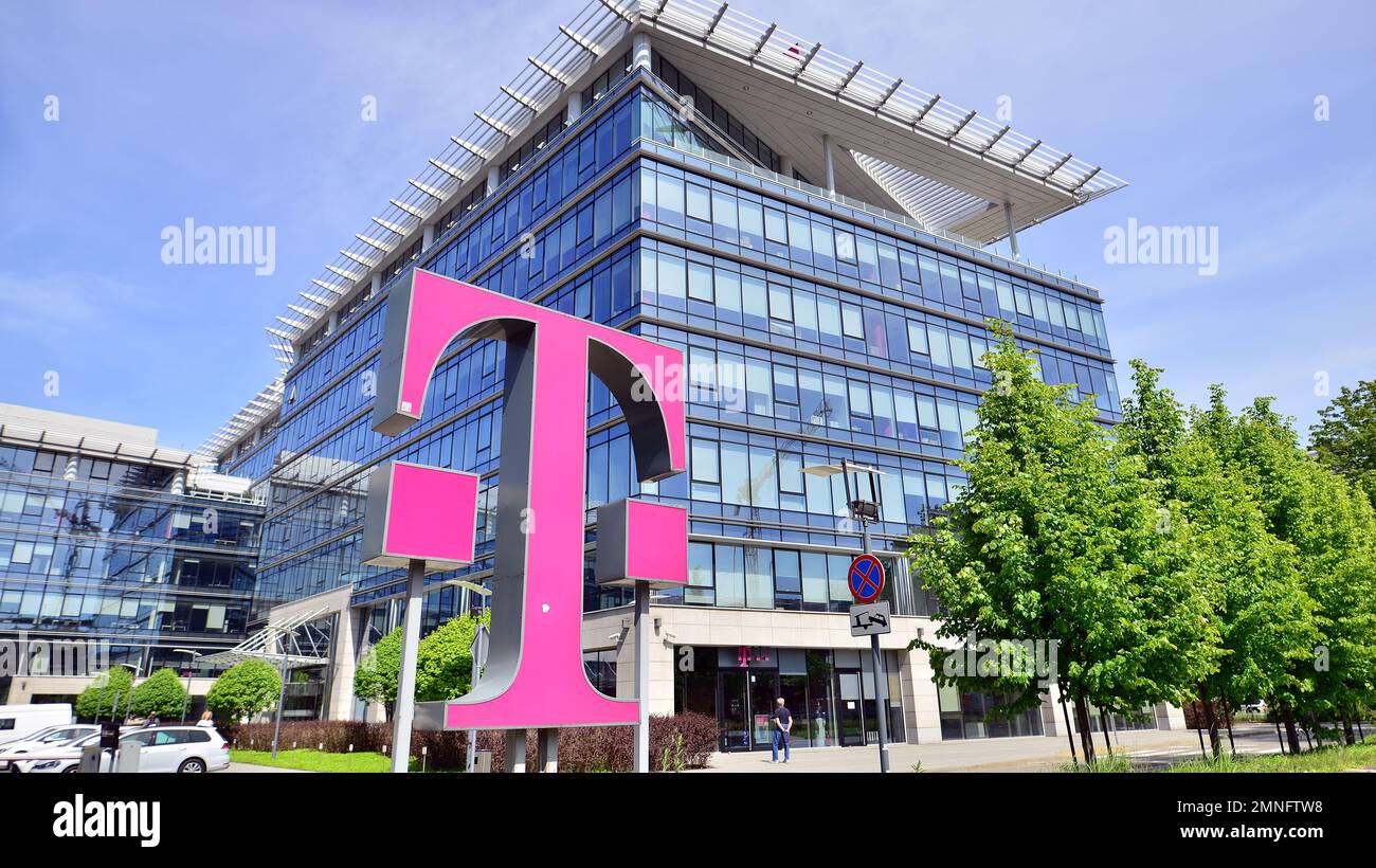 Warsaw, Poland. 19 May 2022. Sign T Mobile.. Company signboard T Mobile ...