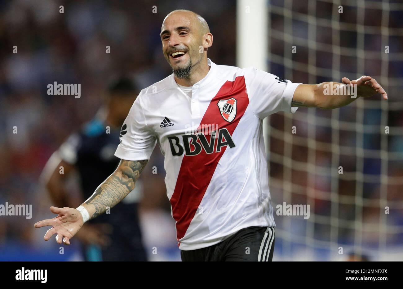 Javier Pinola of Argentina's River Plate celebrates his goal against ...