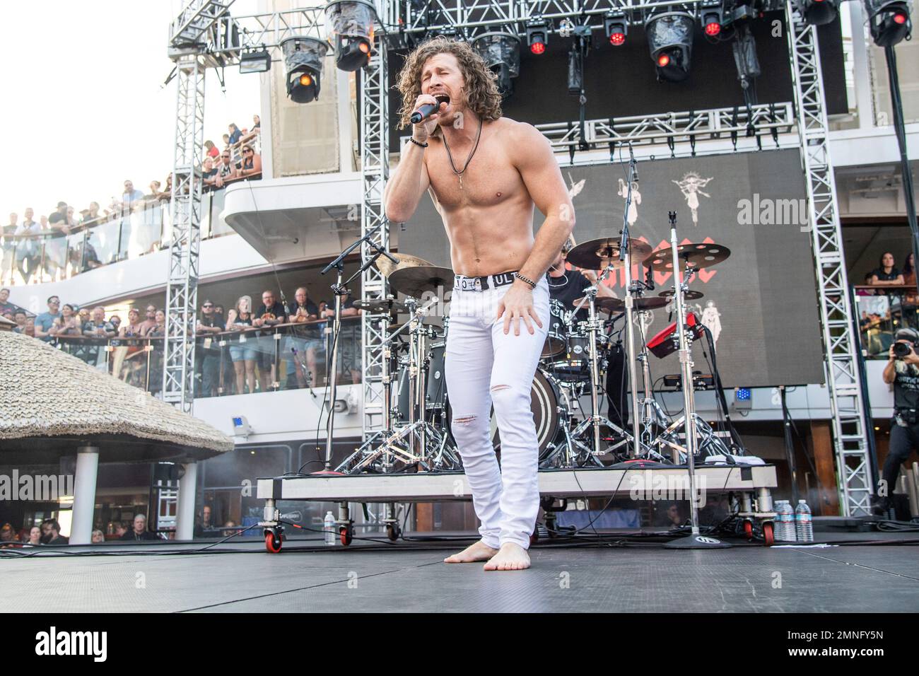 Jonny Hawkins of Nothing More performs on board the Carnival Magic ...
