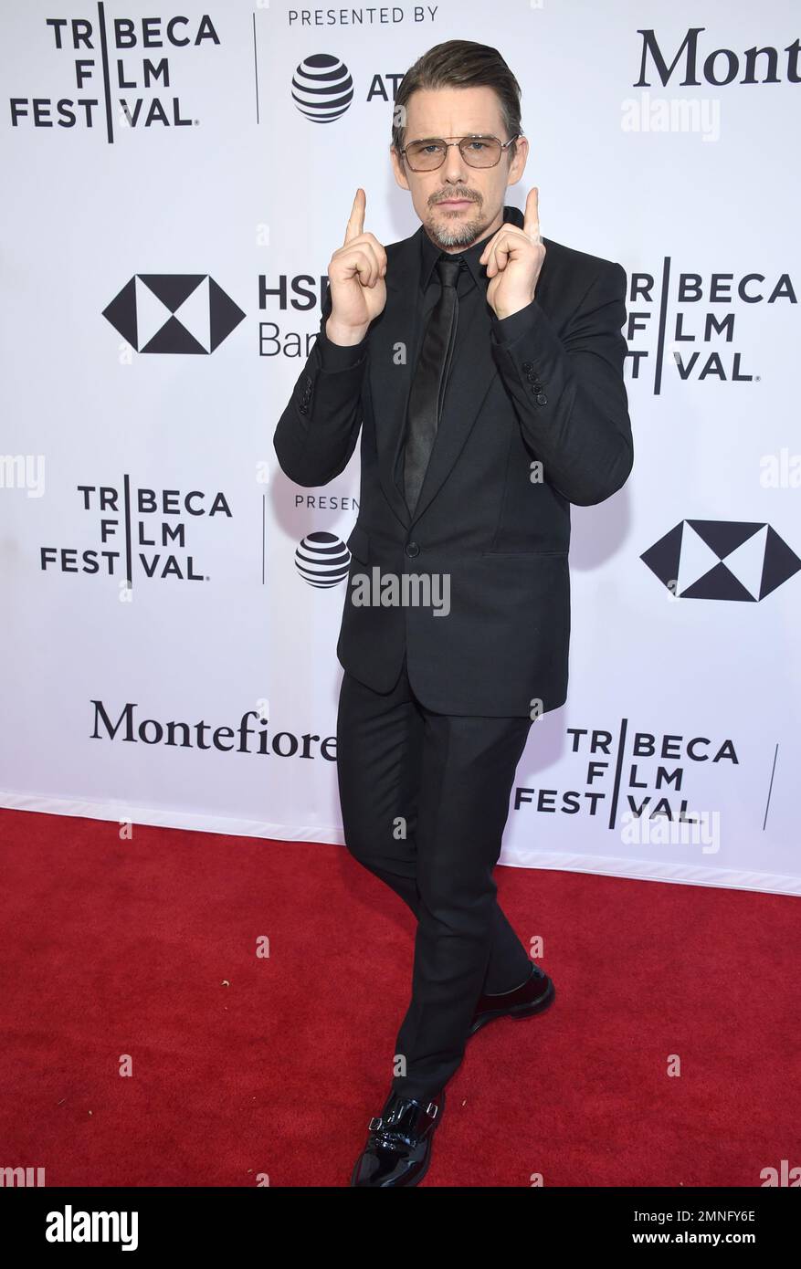 Ethan Hawke attends the screening for "Stockholm" during the 2018 ...