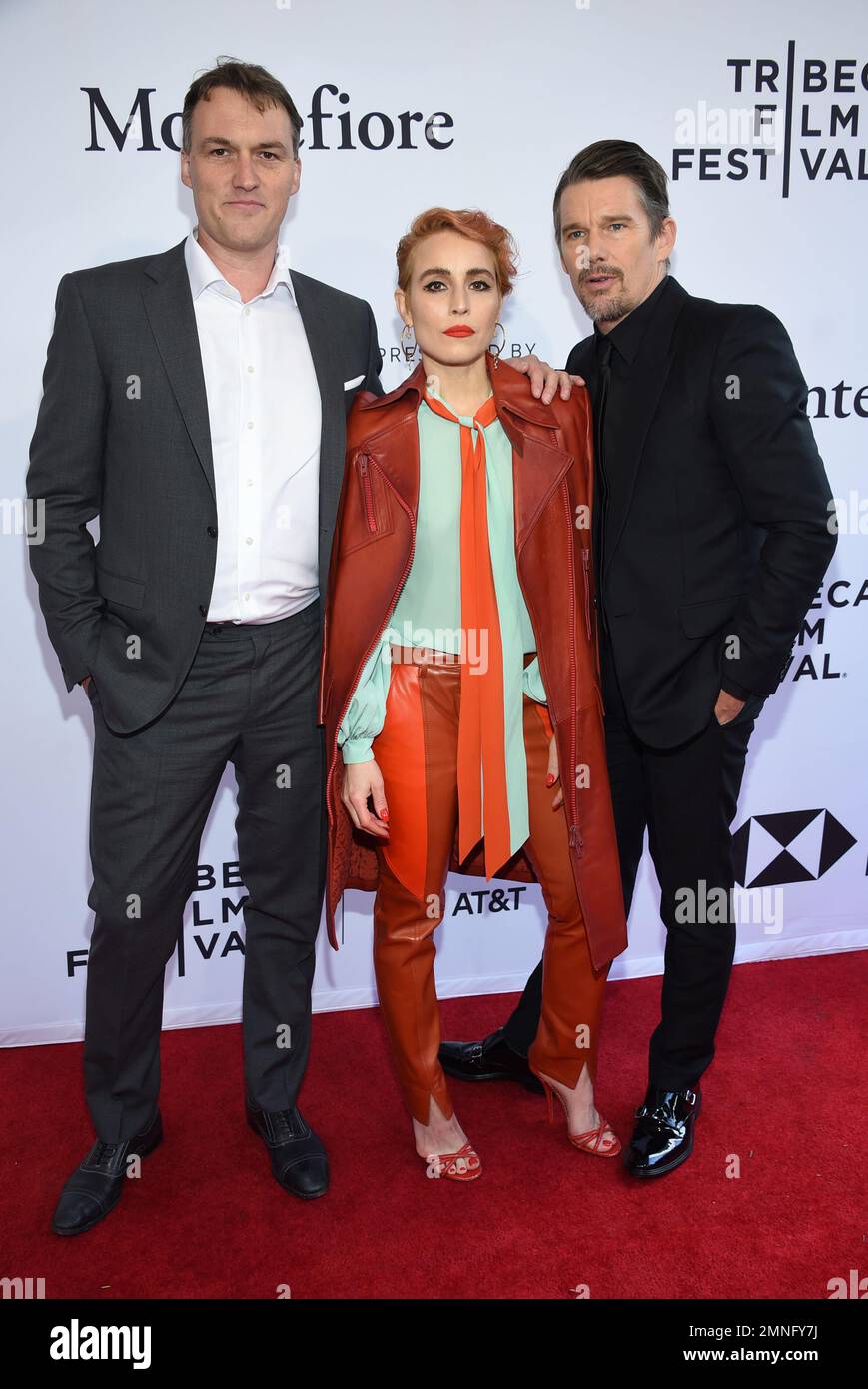 Writer/director Robert Budreau, from left, Noomi Rapace and Ethan Hawke attend the screening for ...