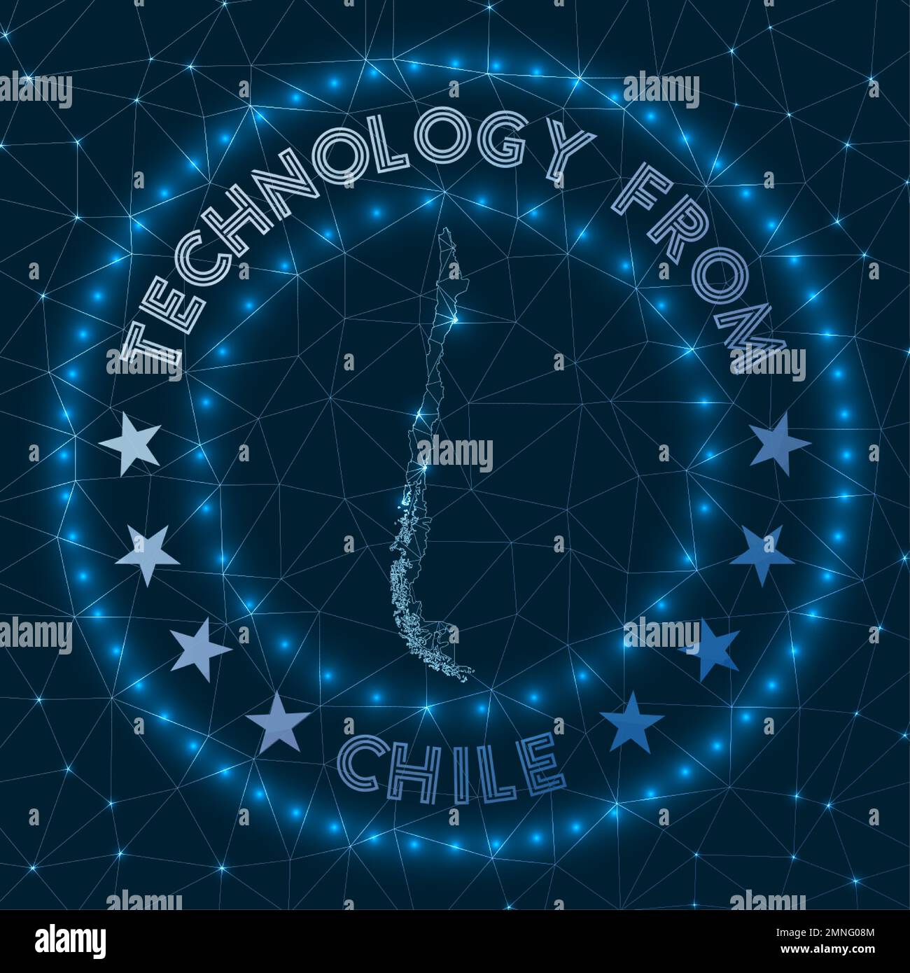 Technology From Chile. Futuristic geometric badge of the country ...
