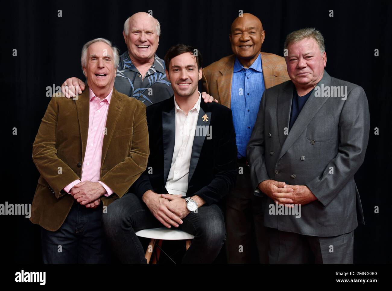 In this Nov. 29, 2017 photo, from left, Henry Winkler, Terry Bradshaw ...