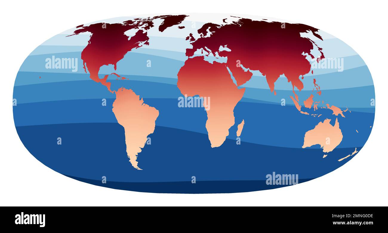 World Map Vector. Waldo R. Tobler's hyperelliptical projection. World ...