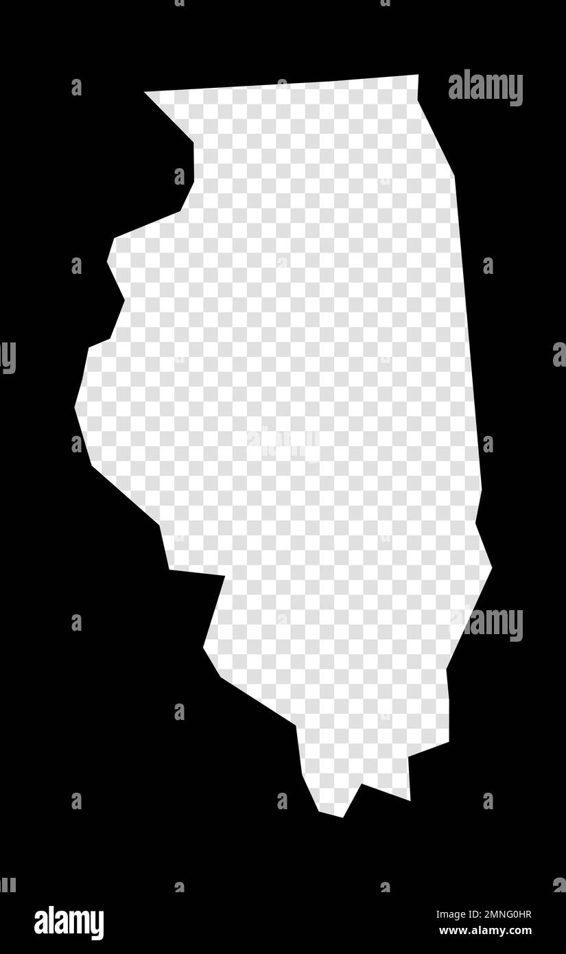 Stencil map of Illinois. Simple and minimal transparent map of Illinois ...