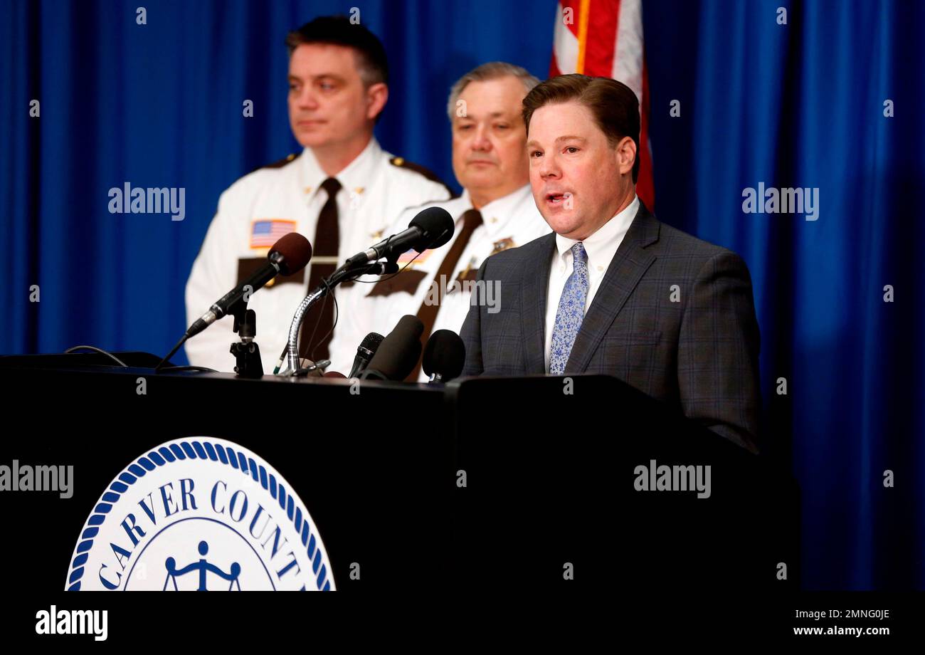 Carver County Attorney Mark Metz, right, announced Thursday, April 19 ...