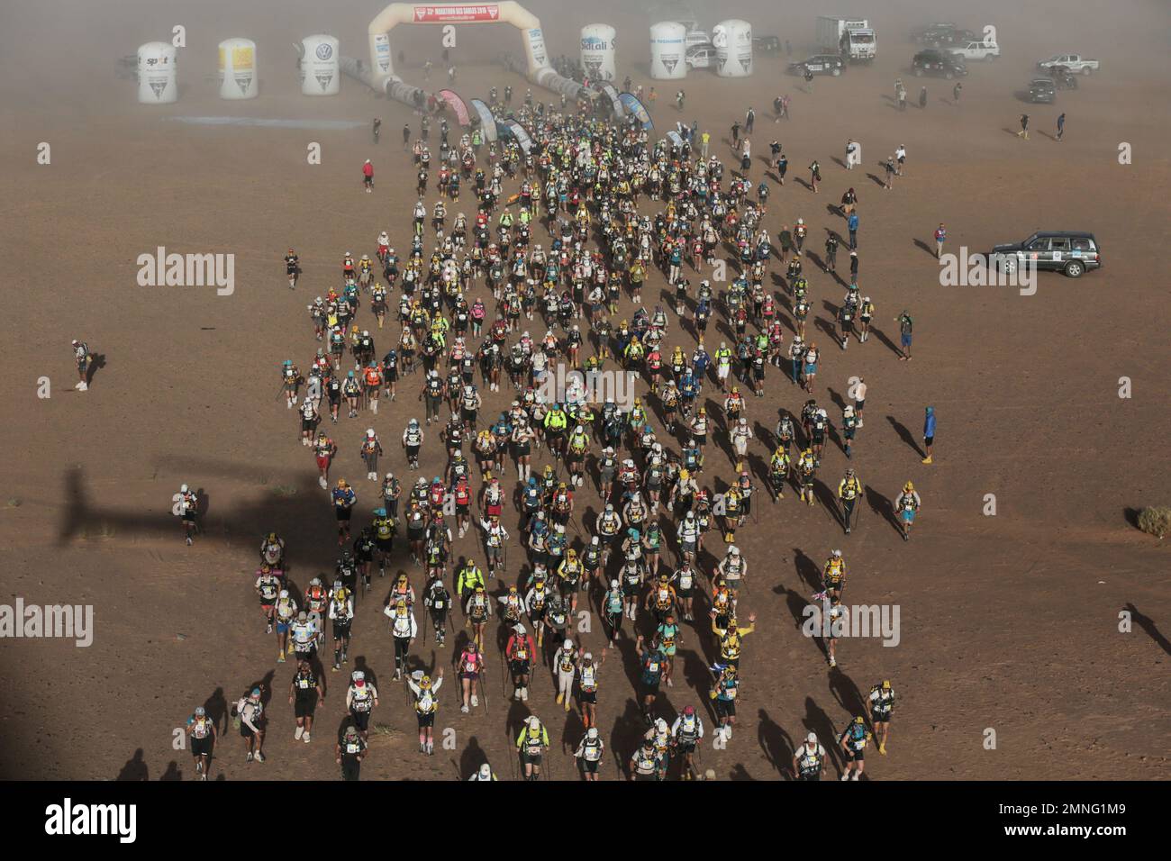 An aerial photo shows competitors taking part in the 33rd edition of ...