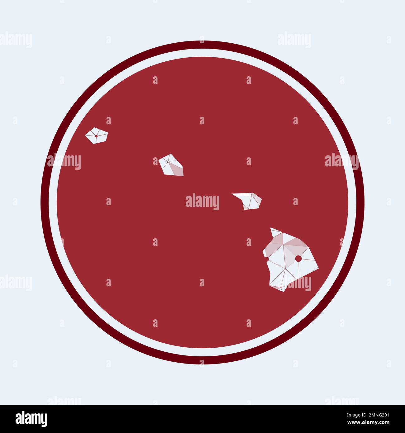 Hawaii icon. Trendy tech logo of the US state. Geometric mesh round ...