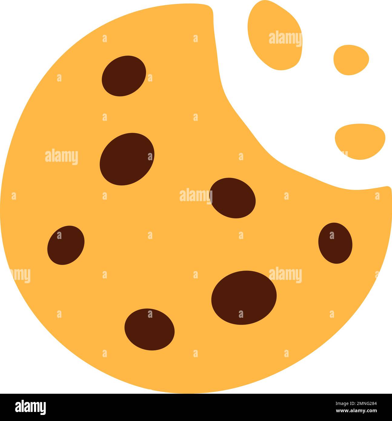 Chocolate chip cookie with crumb flat icon Stock Vector Image & Art - Alamy
