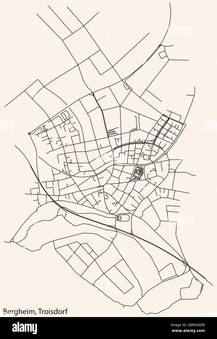 Street roads map of the BERGHEIM DISTRICT, TROISDORF Stock Vector Image ...