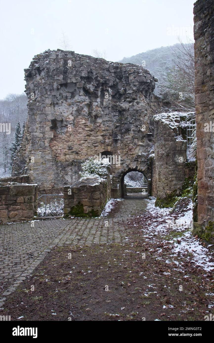 Falkenstein, Germany - January 31, 2021: Walkway with Falkenstein ...